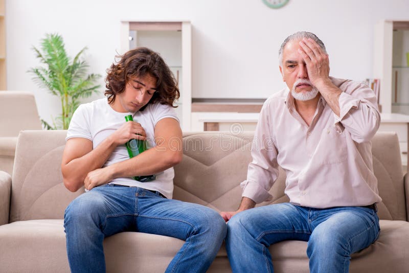 Man with Drinking Problem and the Family Stock Photo - Image of alcohol ...