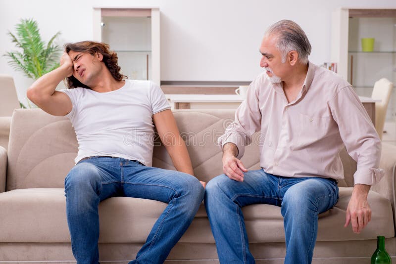 Man with Drinking Problem and the Family Stock Image - Image of ...