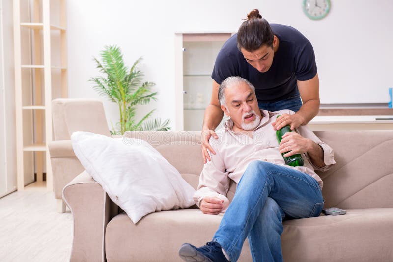 Man with Drinking Problem and the Family Stock Photo - Image of male ...