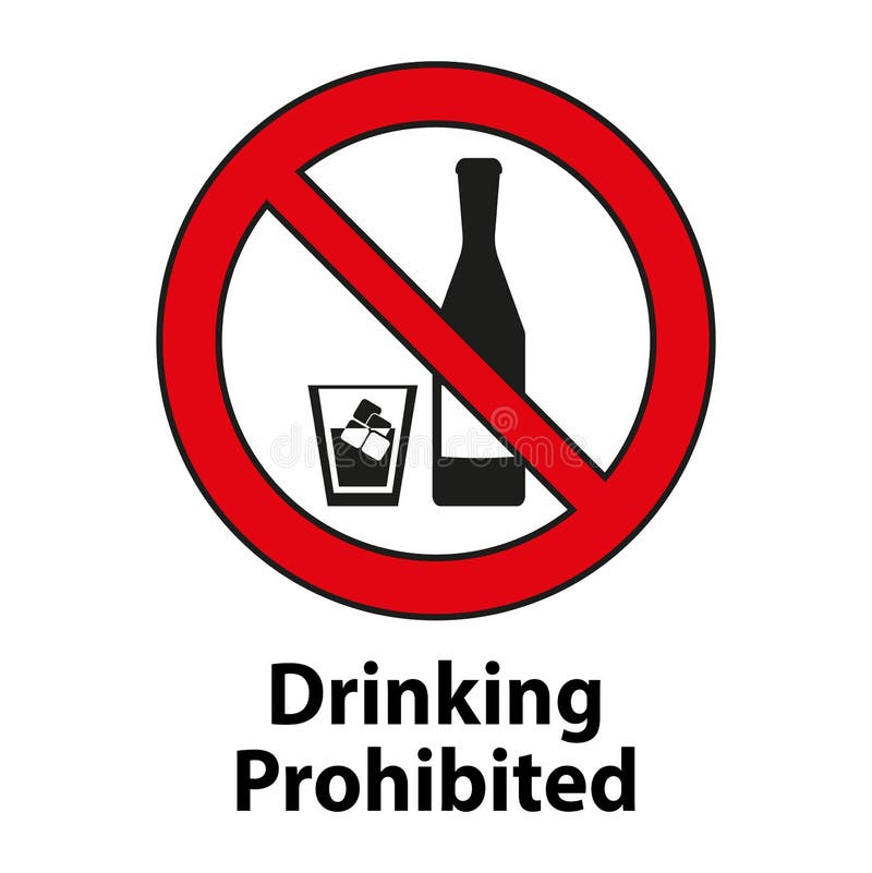 Drinking Prohibited,No Alcohol Sign Isolated on White Background Stock ...