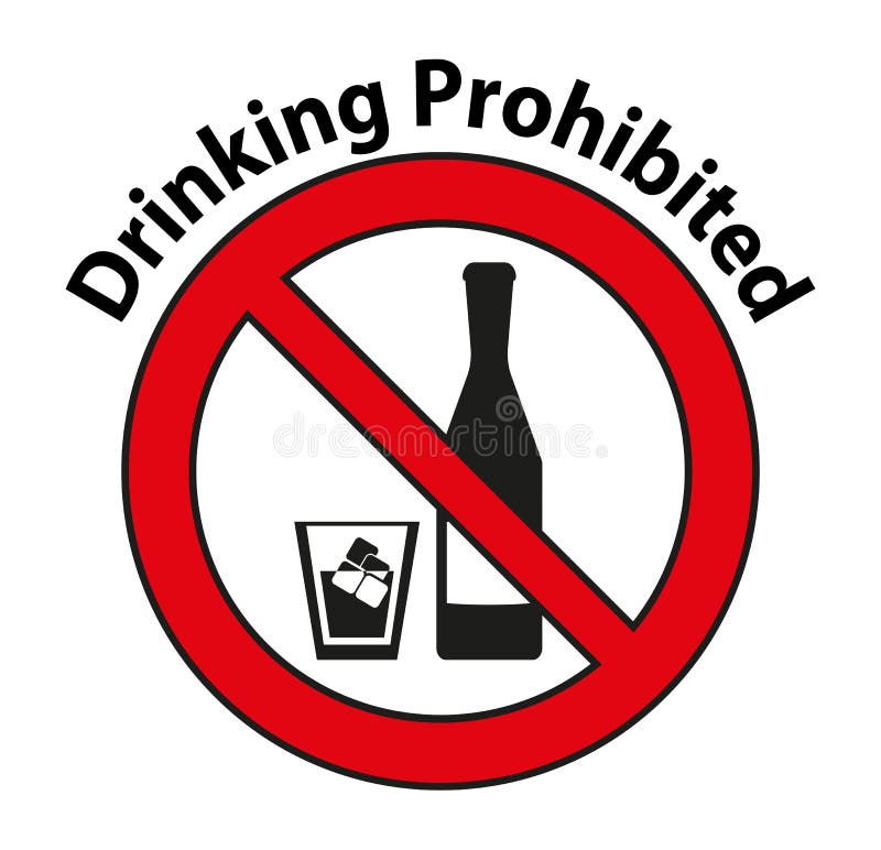 Drinking Prohibited,No Alcohol Sign Isolated on White Background Stock ...