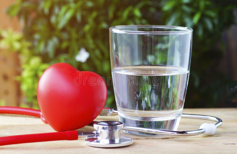 Drinking Pure Water for Healthy Heart Stock Image - Image of glass ...