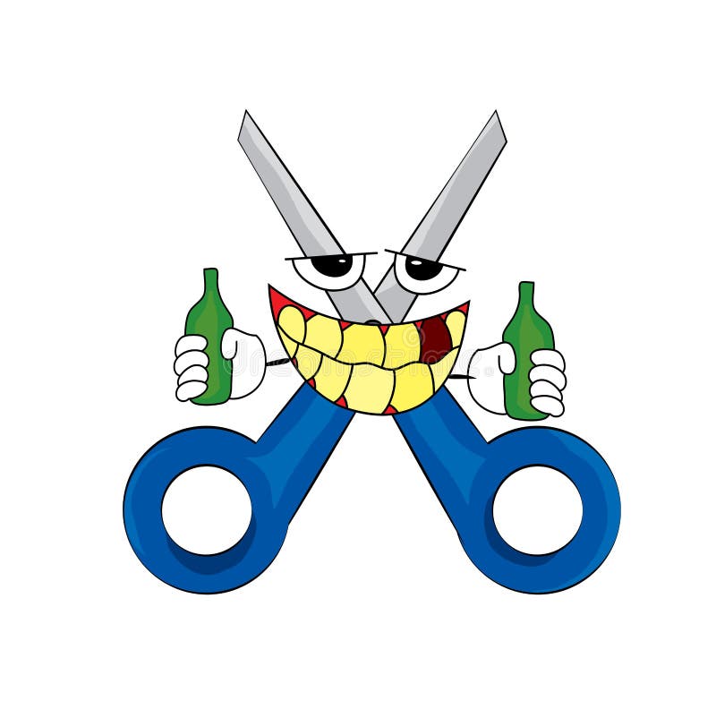 Sad scissors cartoon stock illustration. Illustration of isolated ...