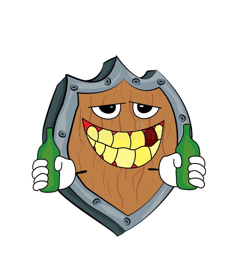 Drinking shield cartoon stock illustration. Illustration of shield ...