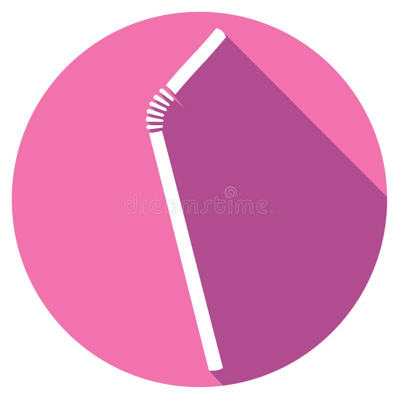 Drinking straw flat icon stock vector. Illustration of color - 203603876