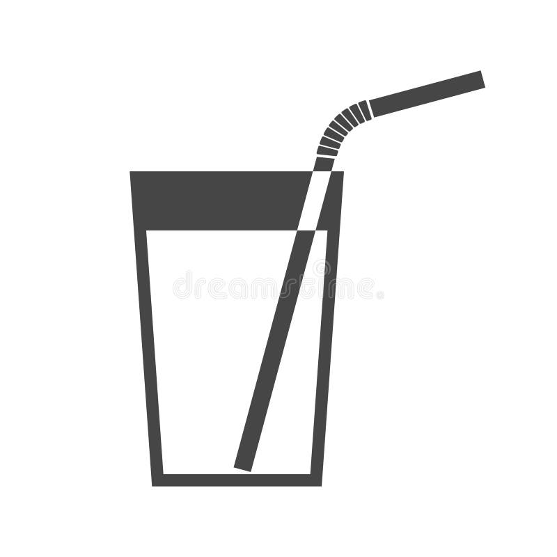 Drinking Straw Logo or Icon, Color Set with Long Shadow Stock Vector ...