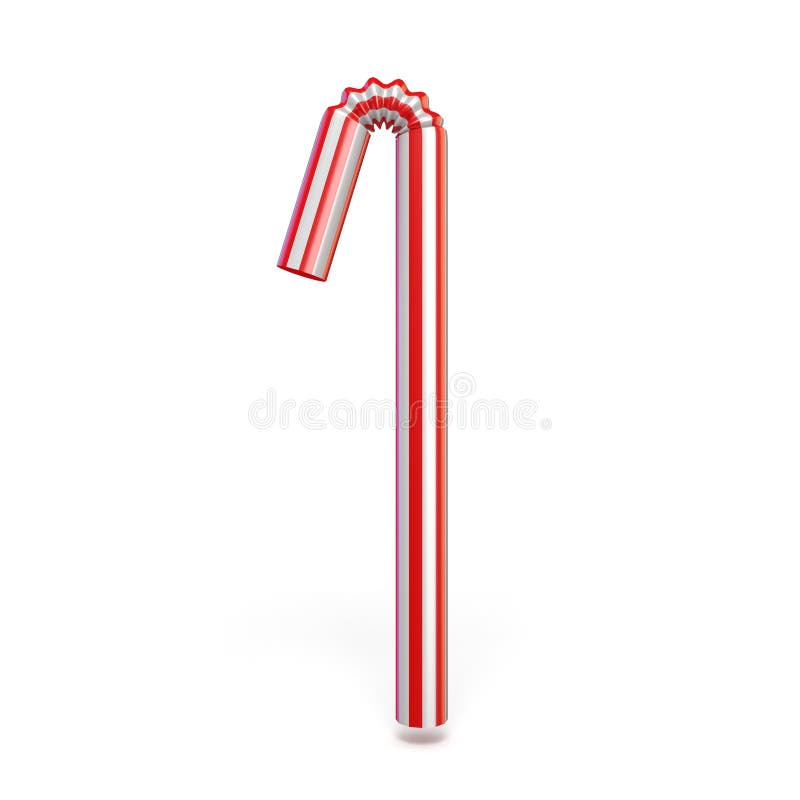 Drinking Straw Number 1 ONE 3D Stock Illustration - Illustration of ...