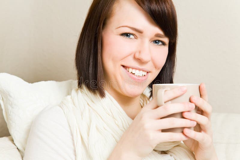 Drinking tea stock image. Image of hair, attractive, caucasian - 9352061