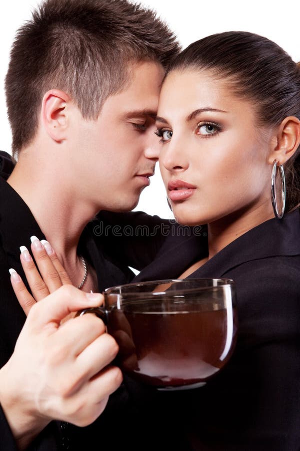 Drinking tea man and woman stock image. Image of leisure - 20788855