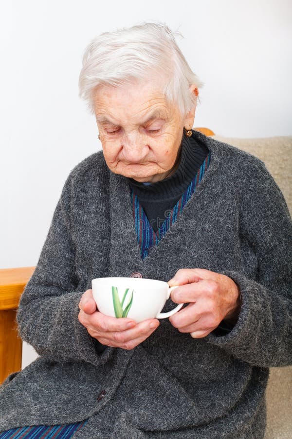 Drinking tea stock photo. Image of elderly, home, aging - 81372632