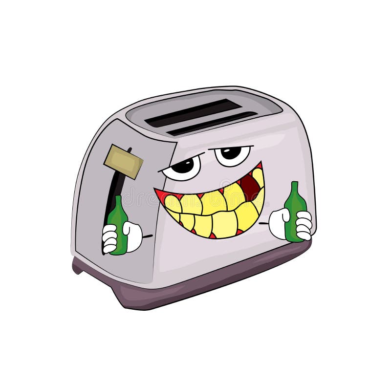Sad toaster cartoon stock illustration. Illustration of lonely - 47957142