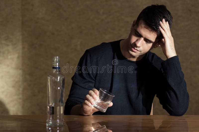 Drinking vodka alone stock photo. Image of feelings, loneliness - 63273858