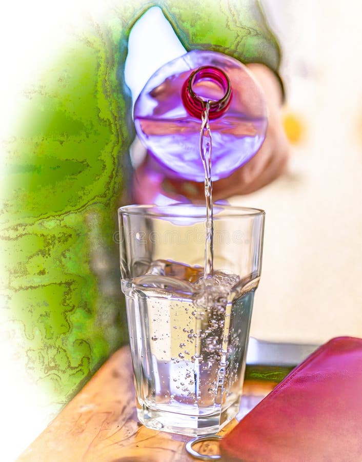 Drinking Water into Glass Color Day Interior Stock Illustration ...