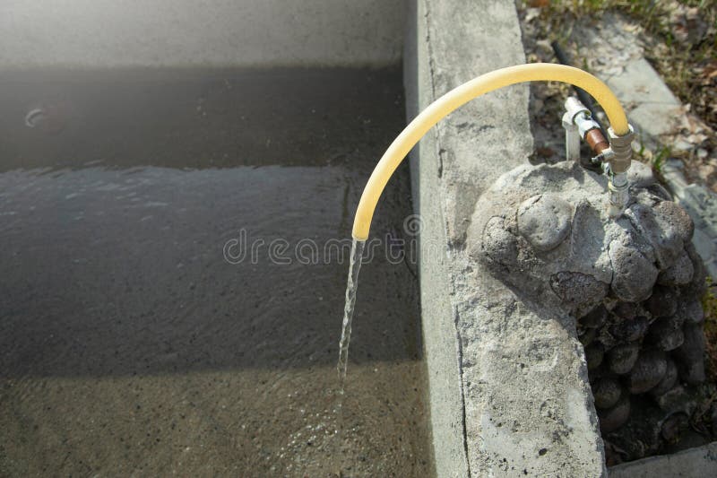Drinking Water from a Pipe. Clean Spring Water Stock Illustration ...