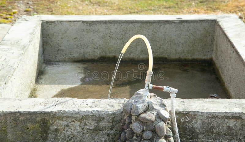Drinking Water from a Pipe. Clean Spring Water Stock Illustration ...