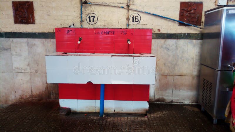Drinking Water at Railway Platform Stock Photo - Image of floor ...