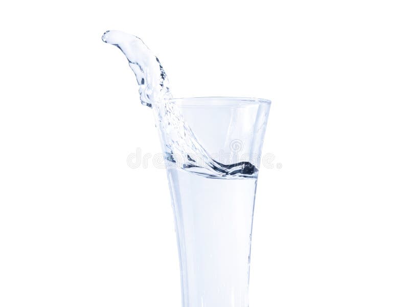 Drinking Water with Splash Isolated with Clipping Path Stock Image ...