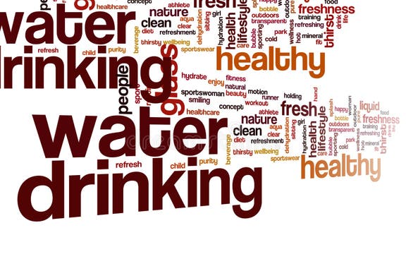 Drinking water word cloud stock photo. Image of sport - 155270902