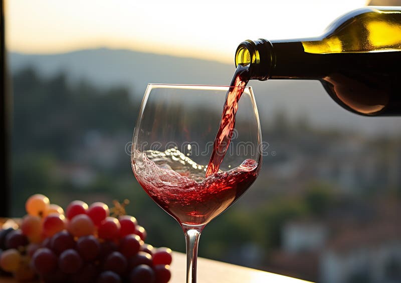 Drinking Wine Outdoors, Pouring Celebration, Nature Fresh Grape ...