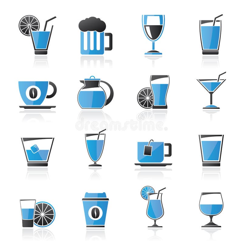Beverage icon set stock vector. Illustration of glass - 20636630