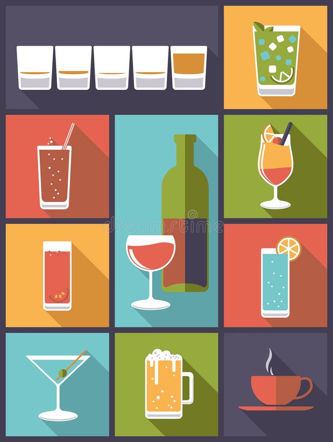 Drinks and Beverages Vector Illustration Stock Vector - Illustration of ...