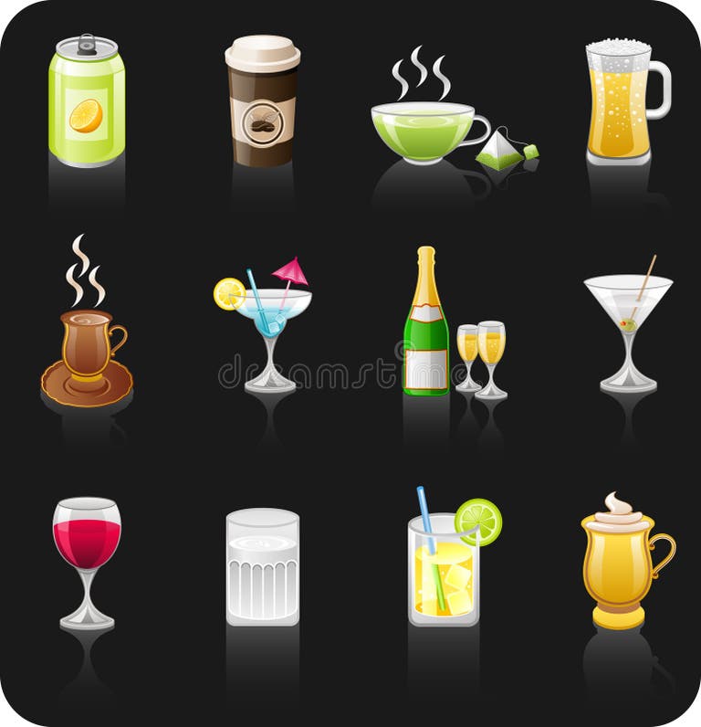 Drinks Black Icon Set Stock Illustrations – 5,554 Drinks Black Icon Set ...