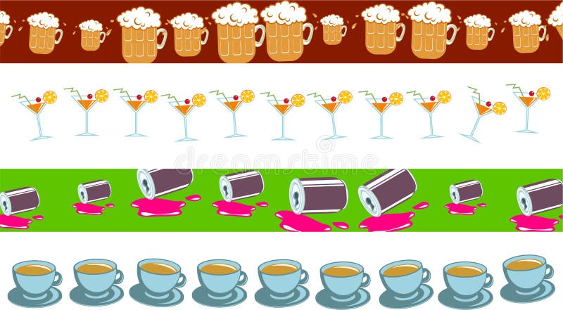 Drinks border stock illustration. Illustration of drinks - 6008189
