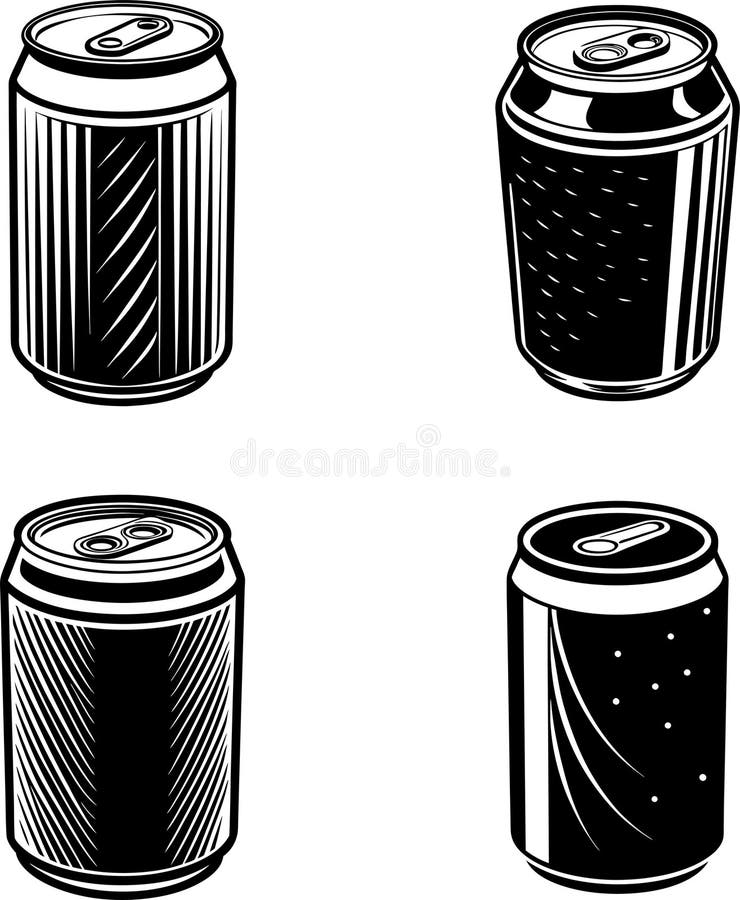 Drinks Can One Color Vector Stock Vector - Illustration of shape, plain ...