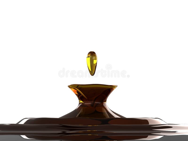 Drinks: Closeup of Tea Drop with Ripples and Waves Isolated Stock ...