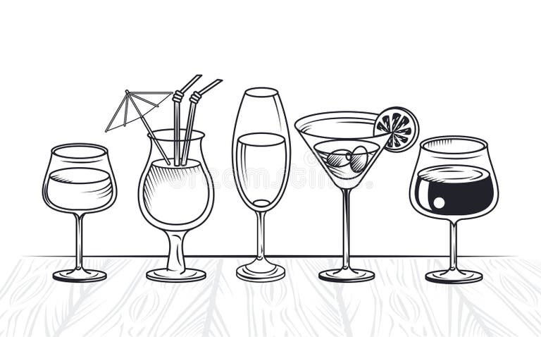 Cocktails Alcoholics Cups Stock Illustrations – 1 Cocktails Alcoholics ...