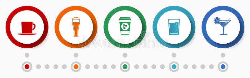 Drinks Concept Vector Icon Set, Modern Design Infographic Template ...