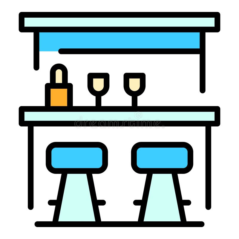 Bar Counter Table Icon Simple Vector. Cafe Pub Stock Illustration ...