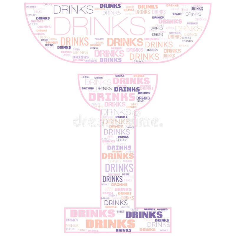 Drinks Drinking Text Icons Abstracts Stock Illustration - Illustration ...