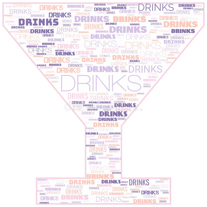 Drinks Drinking Text Icons Abstracts Stock Illustration - Illustration ...