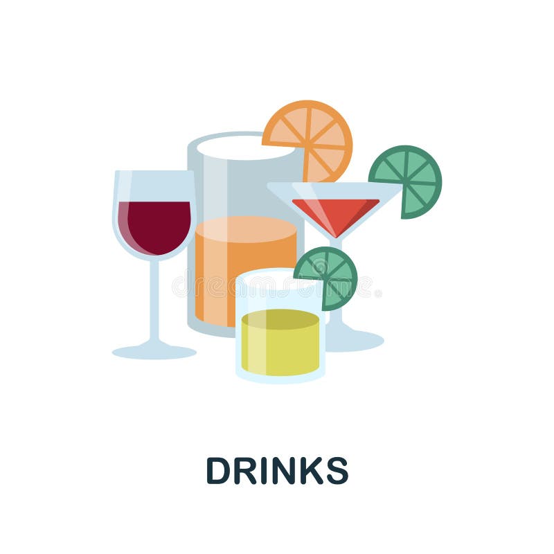 Drinks Flat Icon. Colored Element Sign from Celebration Collection ...