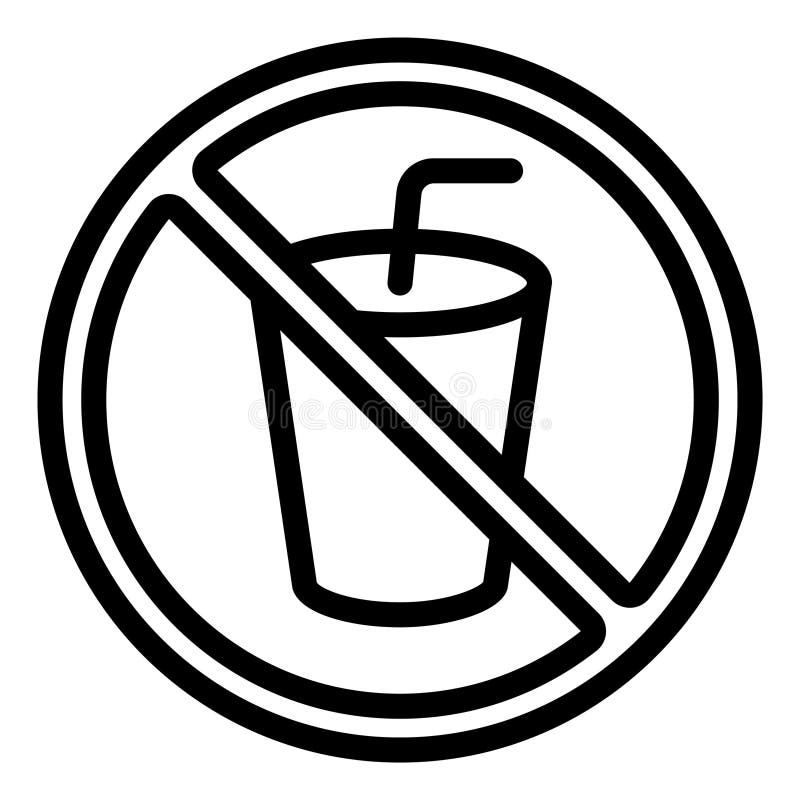 Drinks Forbidden Line Icon, Drinking Beverages Prohibited Concept ...