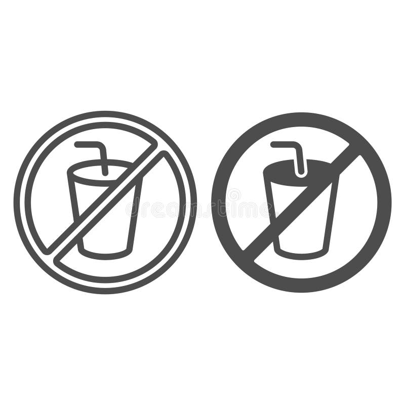Drinks Forbidden Line and Solid Icon, Drinking Beverages Prohibited ...
