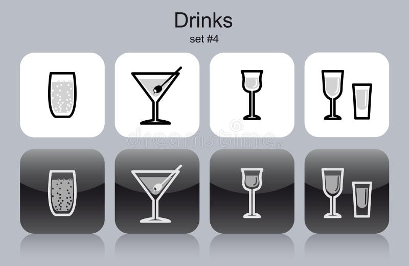 Drinks icons stock vector. Illustration of menu, flat - 45725536
