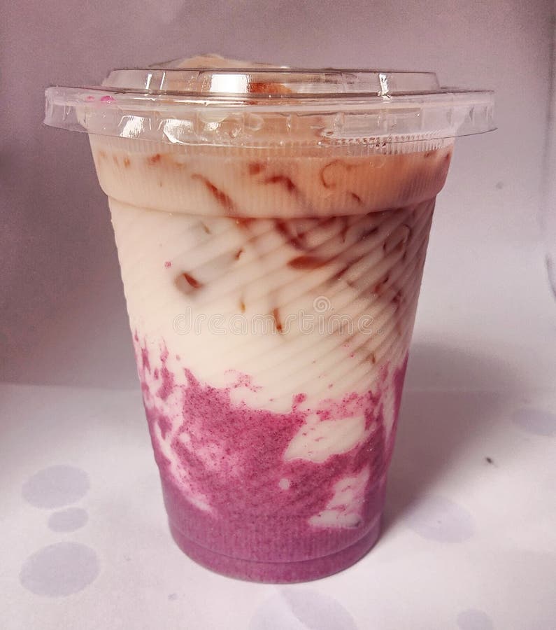 Drinks with Milk and Wine Flavors and Pudding Toppings Stock Image ...