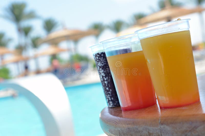 Drinks by the pool stock photo. Image of food, multi - 44426752