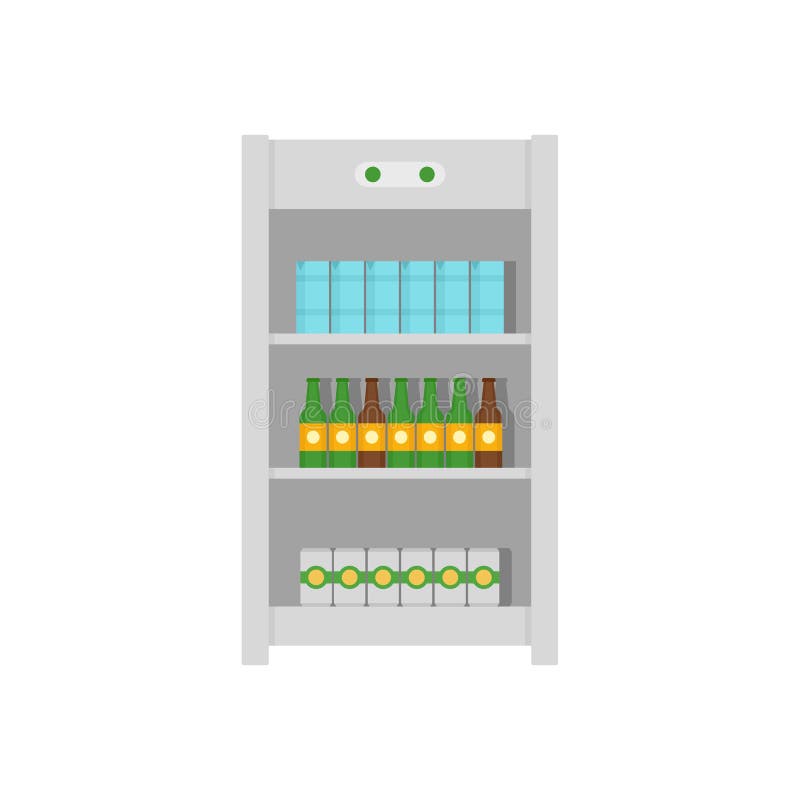 Drinks Refrigerator Icon, Flat Style Stock Vector - Illustration of ... Drinks Refrigerator Icon, Flat Style Stock Vector - Illustration of ...