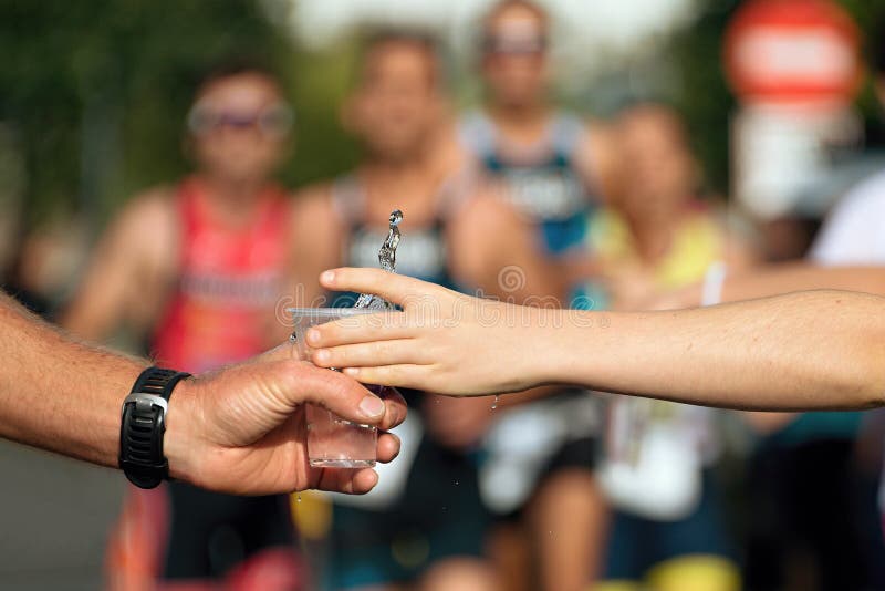 Drinks Station at a Marathon Stock Photo - Image of athlete, drink ...