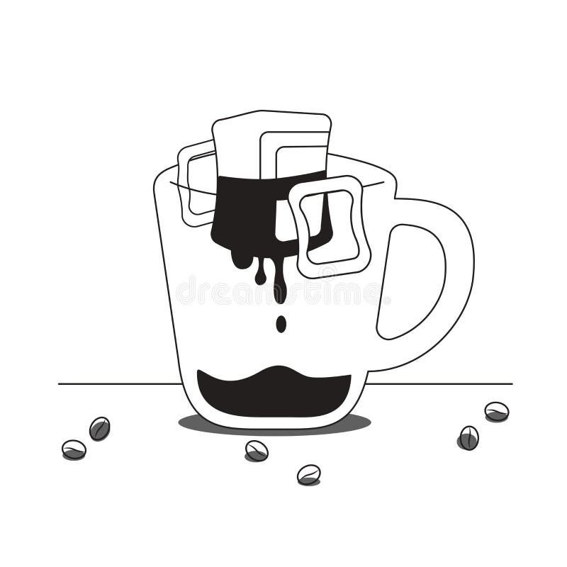 Drip Bag Coffee Brewing Instruction Icons Set Stock Vector ...