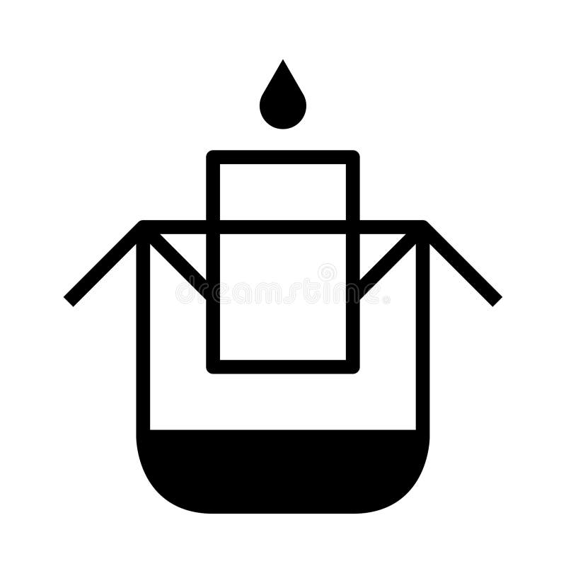 Drip Coffee Bag on Cup with Drop of Water Icon Stock Illustration ...