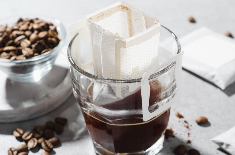 Drip Coffee Bag in a Cup, Coffee Trend, Quick Way To Brew Ground Coffee ...