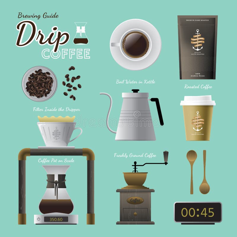 Drip coffee kettle . stock vector. Illustration of design - 91832859