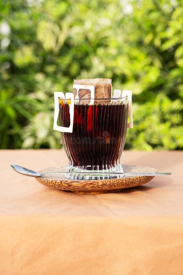 Drip coffee cup in morning stock image. Image of easy - 289969897