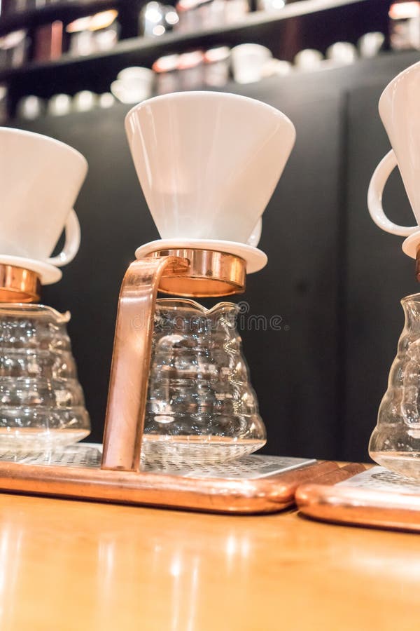 Drip Coffee Glass Kits stock image. Image of brass, lifestyle - 95805829