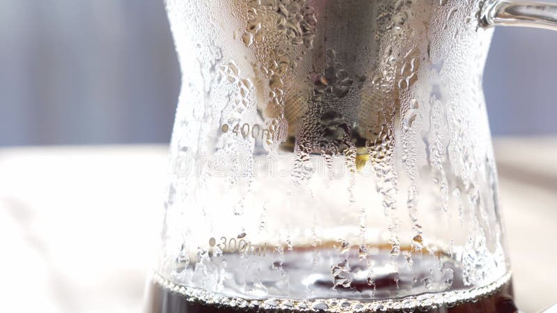 Drip Coffee - Scene of Pouring Hot Water and Dripping Stock Video ...