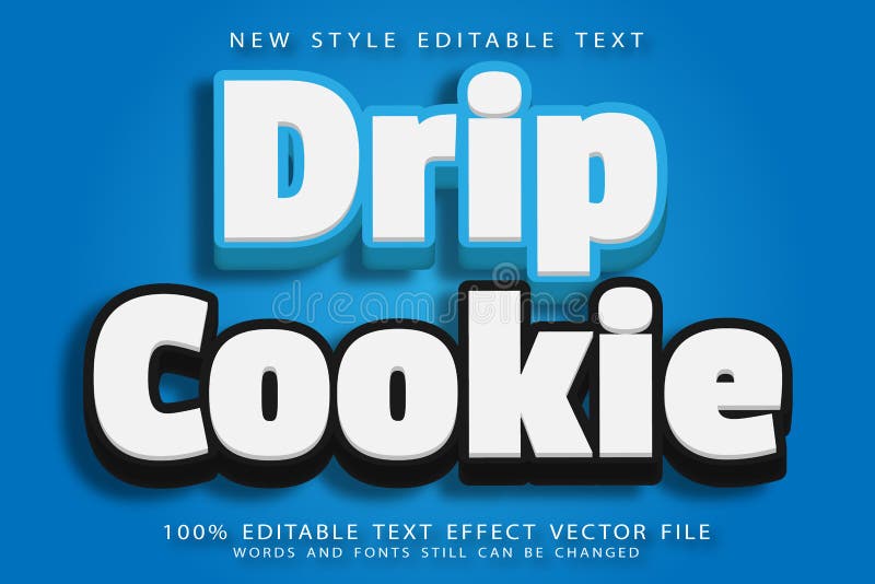Drip Cookie Editable Text Effect 3D Emboss Modern Style Stock Vector ...